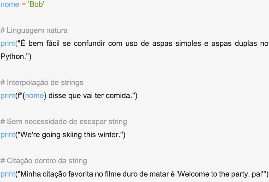Aspas simples e duplas no Python