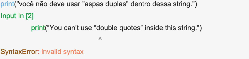 Aspas simples e duplas no Python