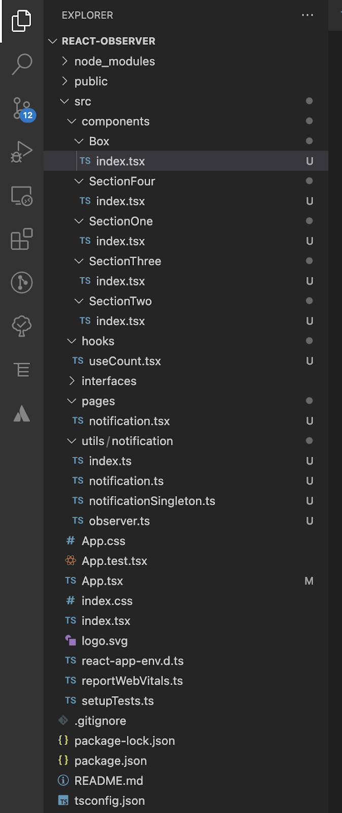 Como aplicar padrões de design Observer em um projeto React Js?